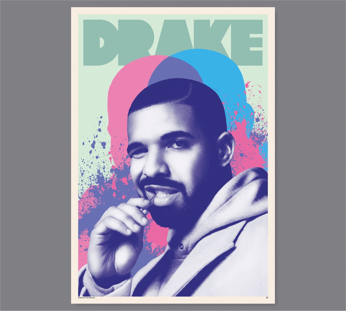 Drake Poster, Drake Wall Art, Drake Print, Drake Music Print, Music ...
