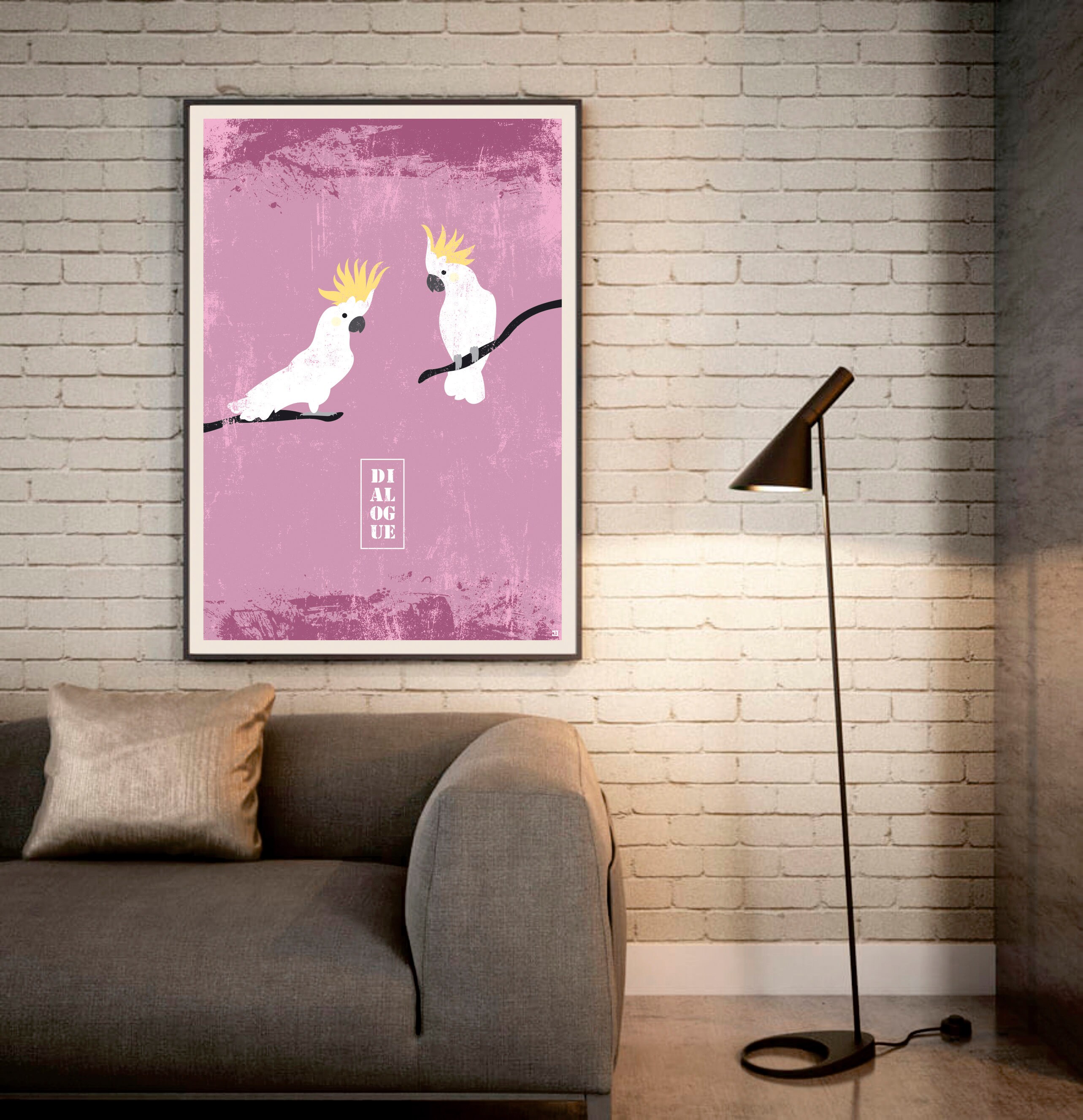 Dialogue Poster, Cockatoo Parrot Wall Art, Parrot Poster, High Quality ...