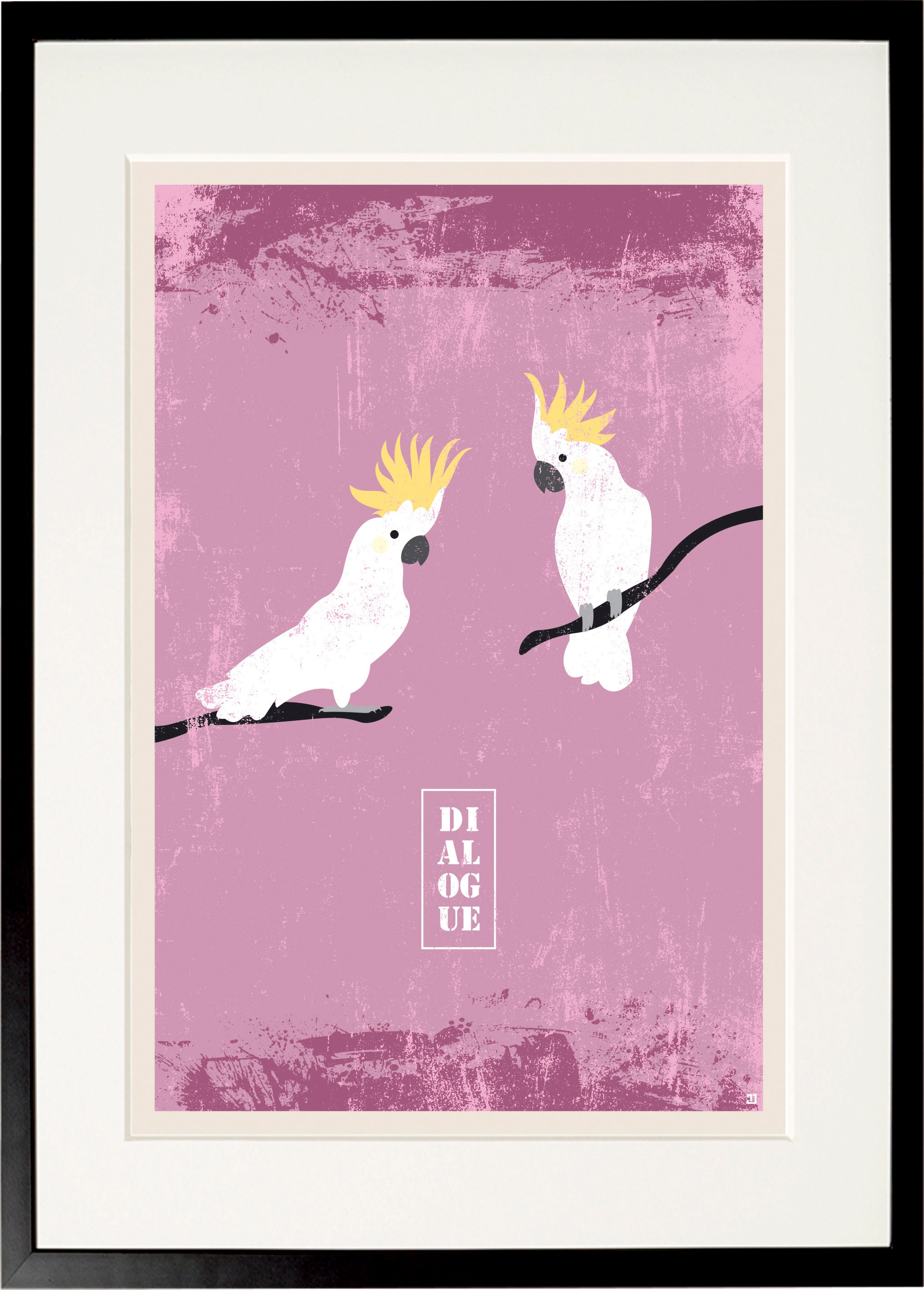 Dialogue Poster, Cockatoo Parrot Wall Art, Parrot Poster, High Quality ...