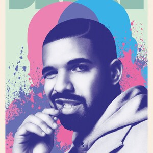 Drake Poster, Drake Wall Art, Drake Print, Drake Music Print, Music ...