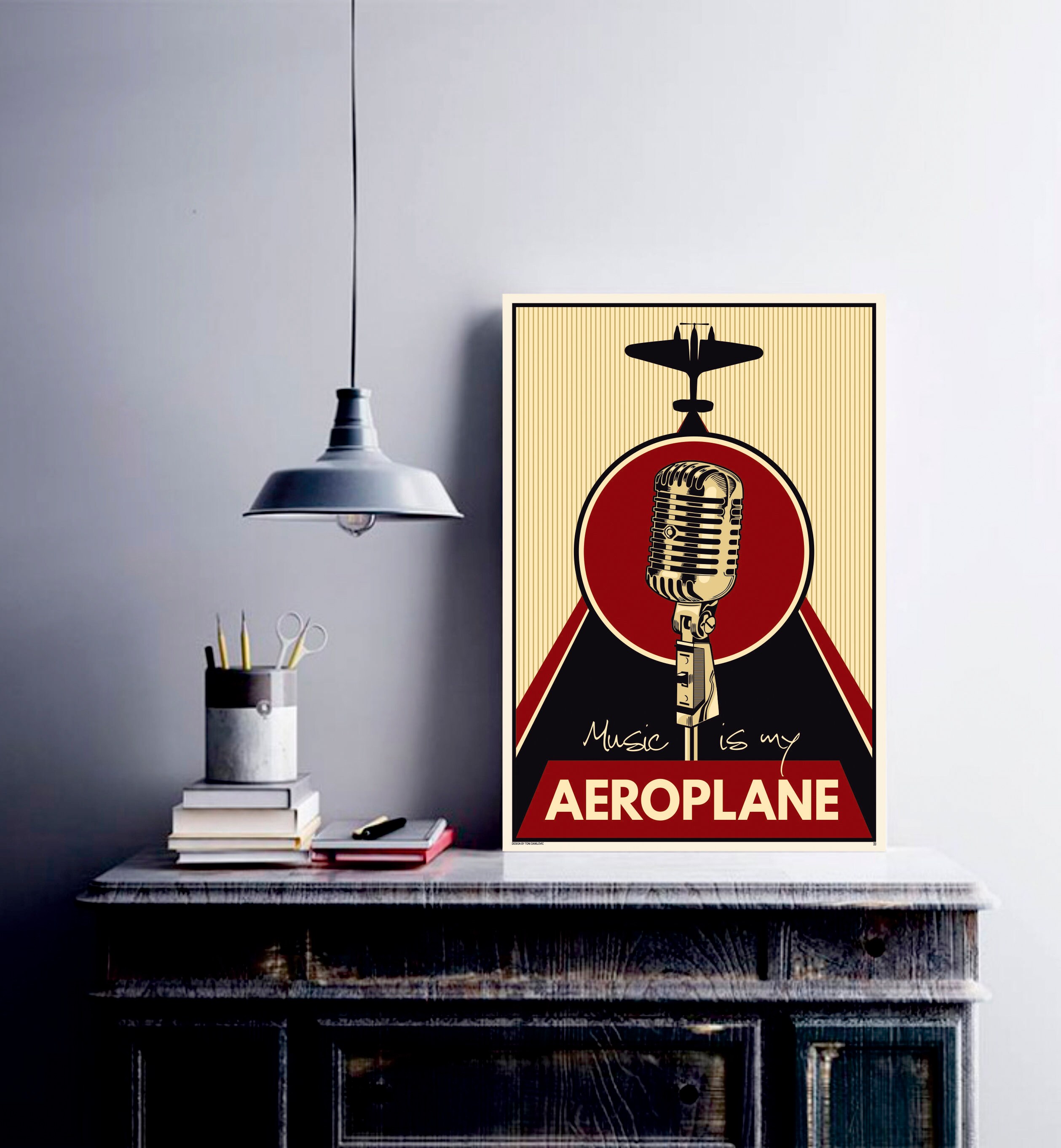 Music is My Aeroplane Poster, Music Poster, Art Deco Print, Art Deco ...
