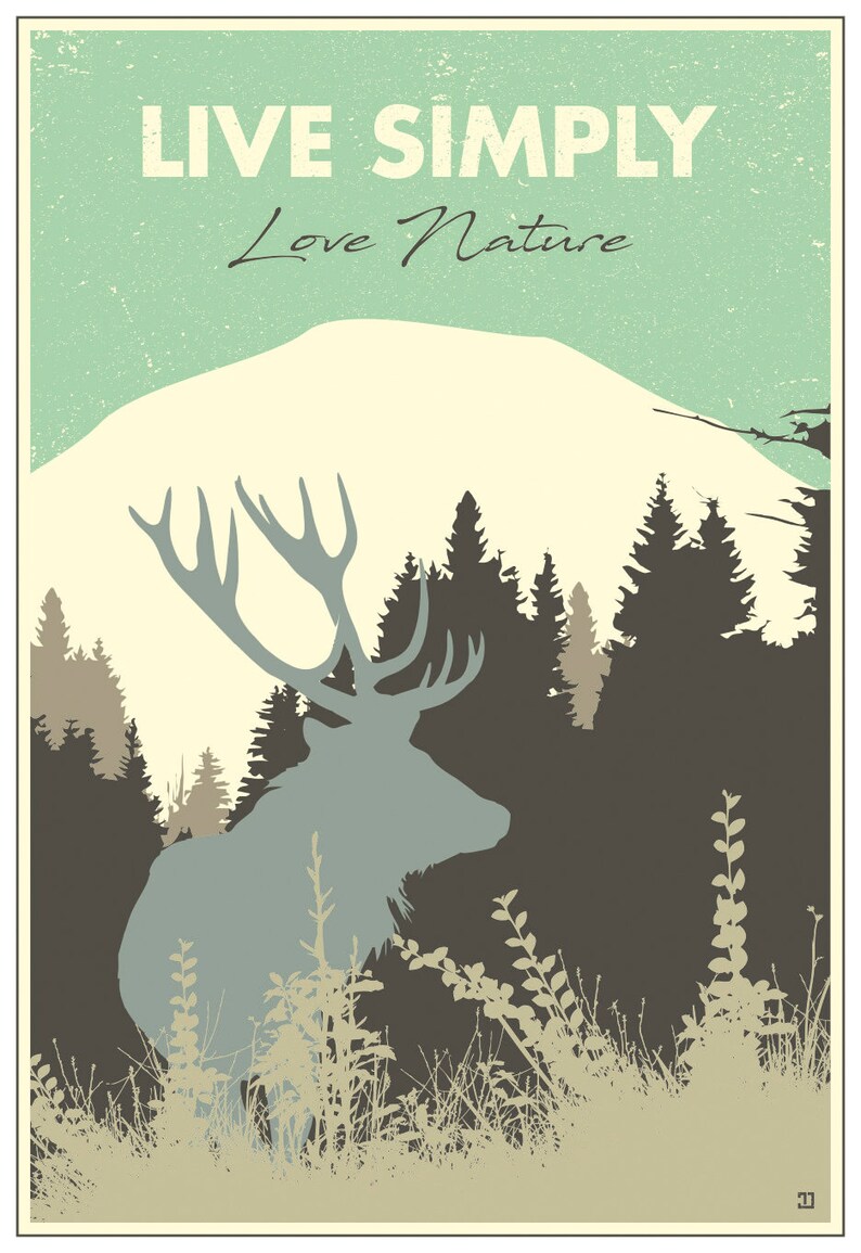 Live Simply Poster, Love Nature Poster, Mountain Poster, Nature Poster ...