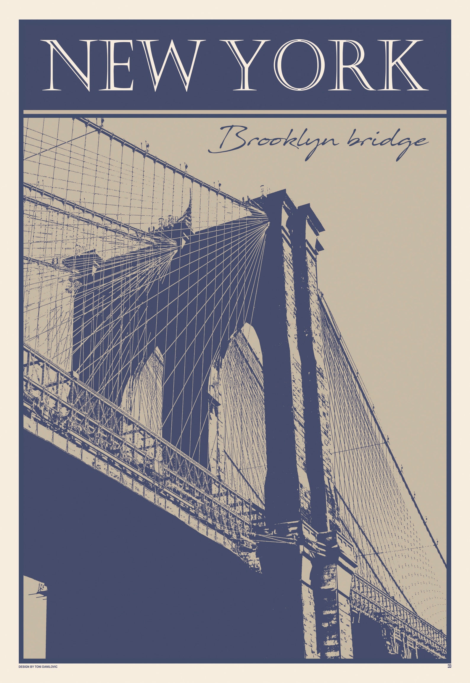 Brooklyn Bridge, New York, New York Poster, Travel Poster, Brooklyn ...