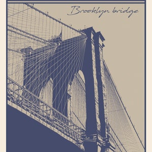 Brooklyn Bridge, New York, New York Poster, Travel Poster, Brooklyn ...