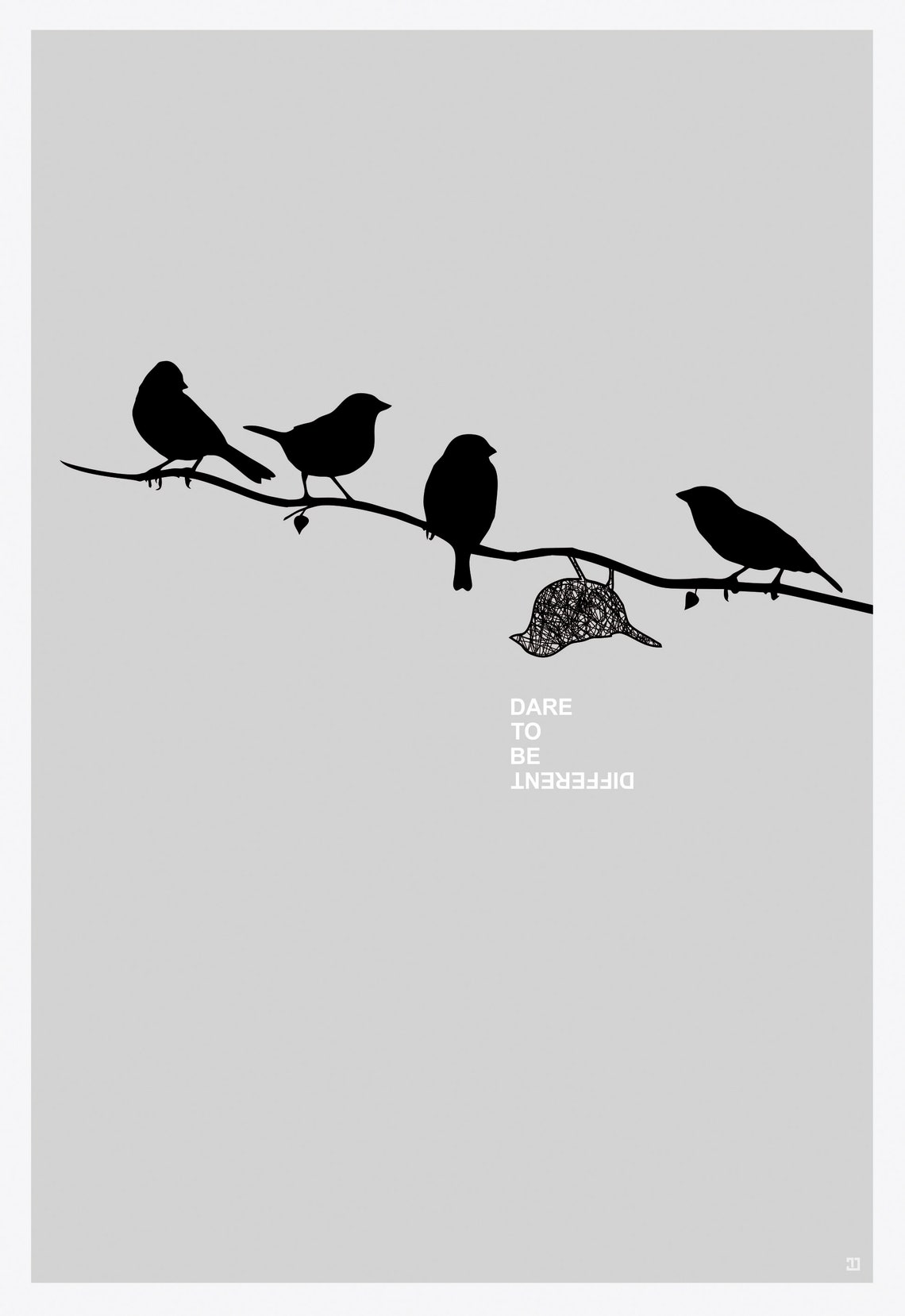 Dare to Be Different Poster, Motivational Minimalist Poster, Bird Wall ...