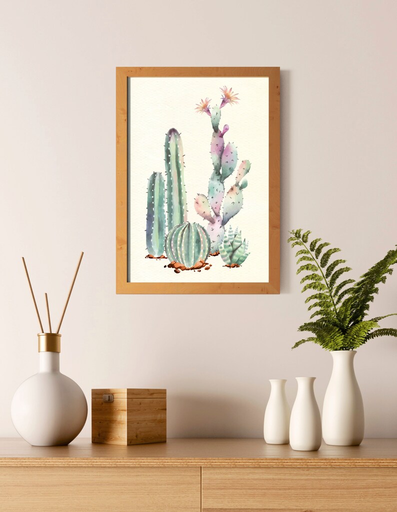 Cactus Print, Cactus Wall Art, Botanical Poster, Cactus Poster, Cactus ...