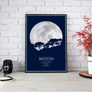Moon Poster, Full Moon Wall Art, Moon Print, Nature Poster, Big Moon ...