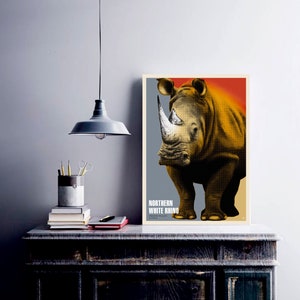 Rhino Poster, Rhino Print, White Rhino Poster, Rhino Wall Art, African ...