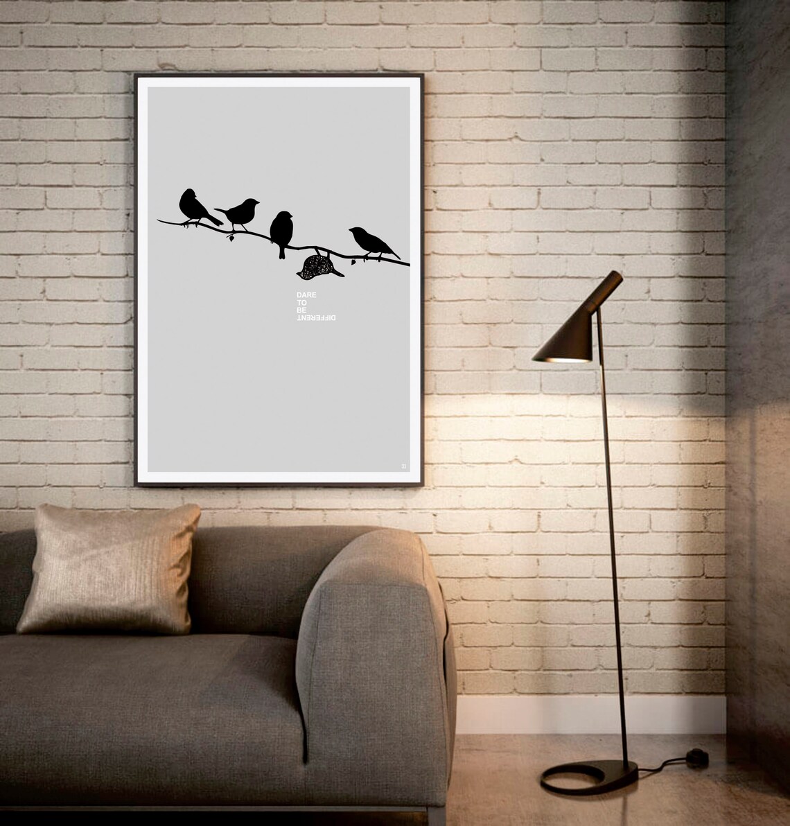 Dare to Be Different Poster, Motivational Minimalist Poster, Bird Wall ...