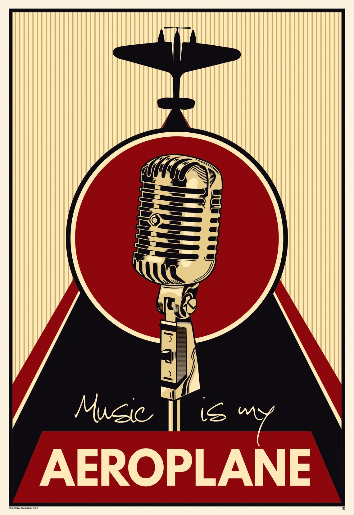 Music is My Aeroplane Poster, Music Poster, Art Deco Print, Art Deco ...