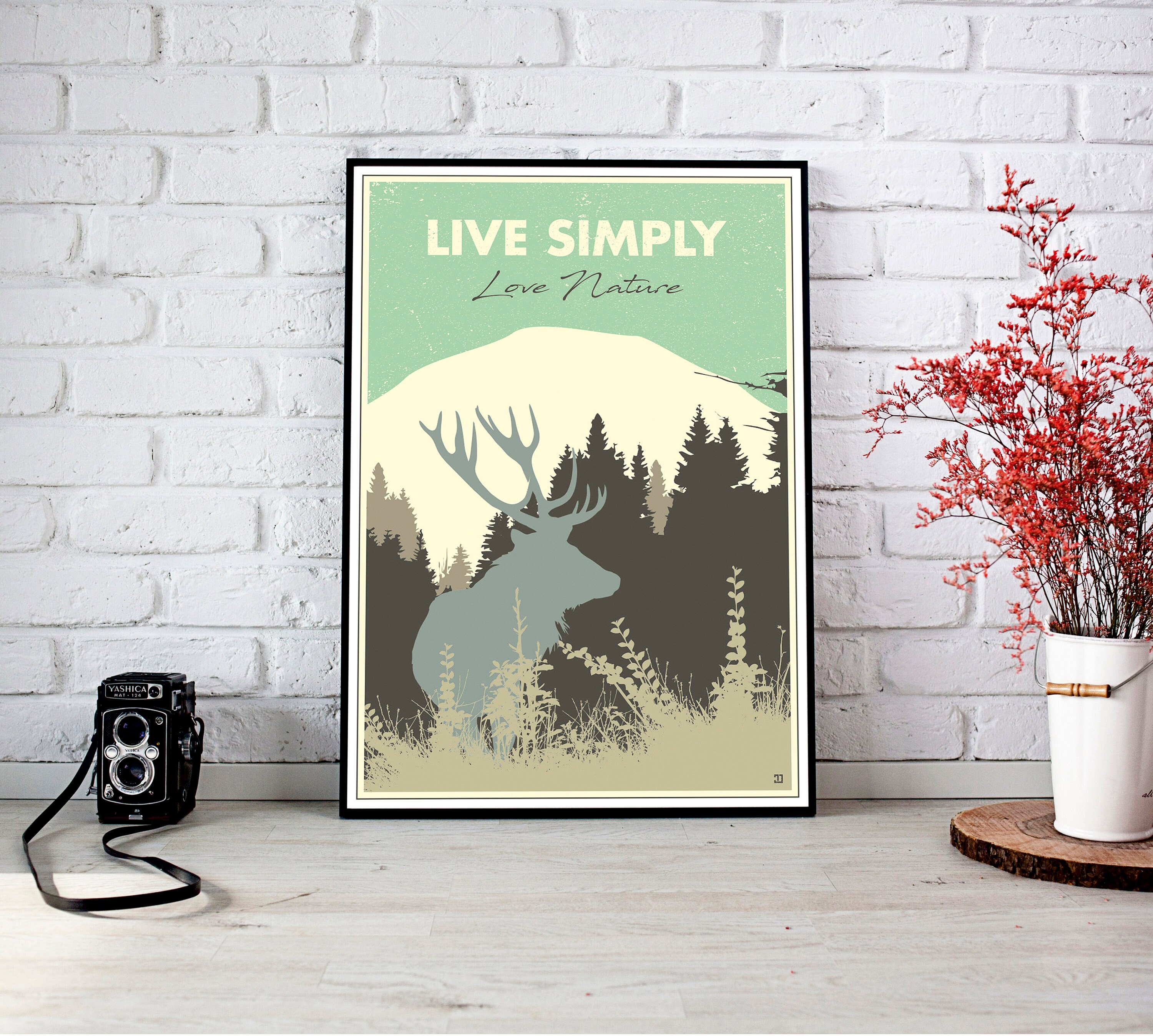 Live Simply Poster, Love Nature Poster, Mountain Poster, Nature Poster ...