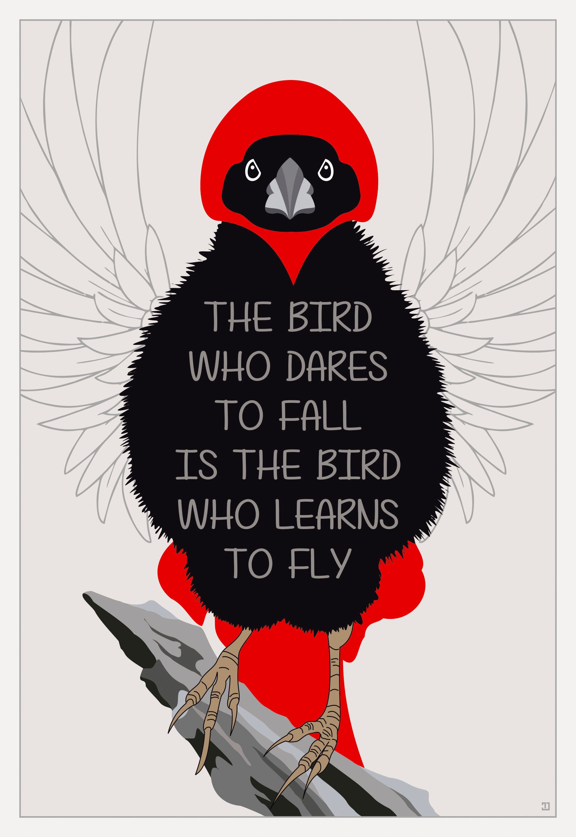 The Bird Who Dares to Fall...inspirational Quote Poster, Bird ...