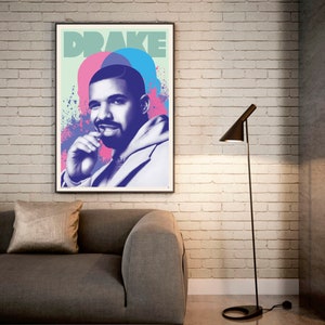 Drake Poster, Drake Wall Art, Drake Print, Drake Music Print, Music ...