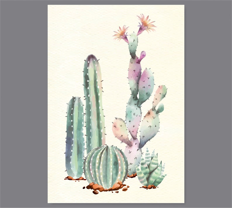 Cactus Print, Cactus Wall Art, Botanical Poster, Cactus Poster, Cactus ...