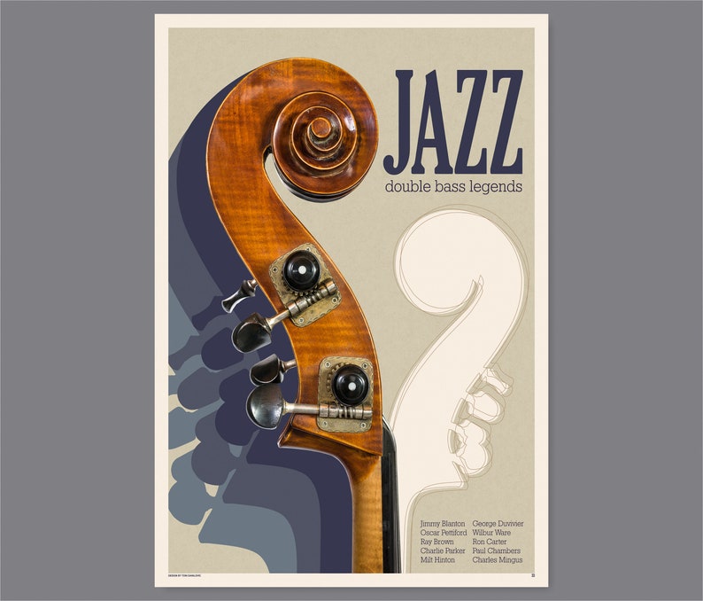 Jazz Double Bass Legends Jazz Poster Jazz Wall Art Music Poster Music Wall Art Double Bass