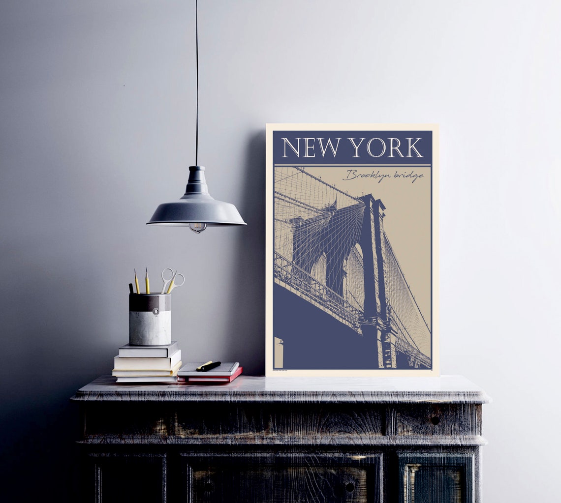 Brooklyn Bridge, New York, New York Poster, Travel Poster, Brooklyn ...