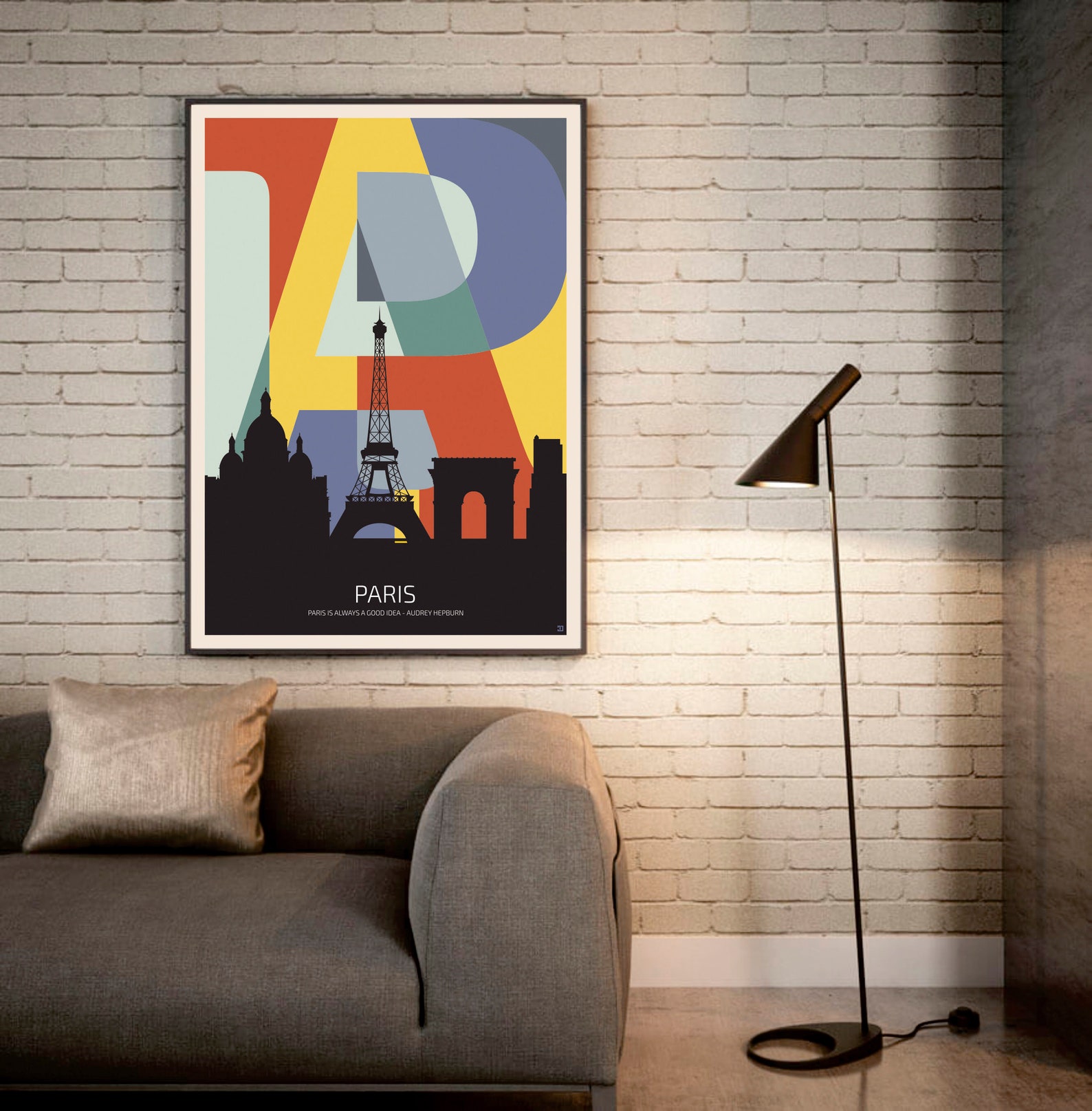 Paris Poster Travel Poster Paris Travel Wall Art Colorful - Etsy