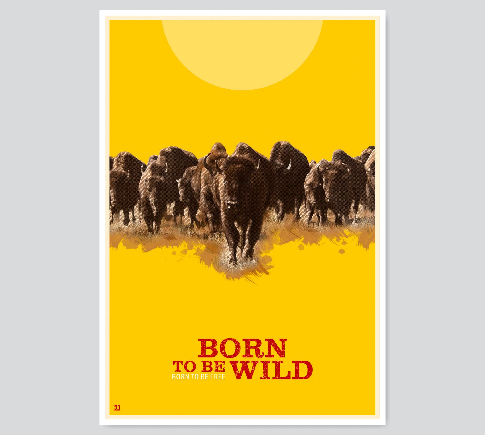 Buffalo Poster, Bison Herd Print, Nature Poster, Animal Print, Buffalo ...