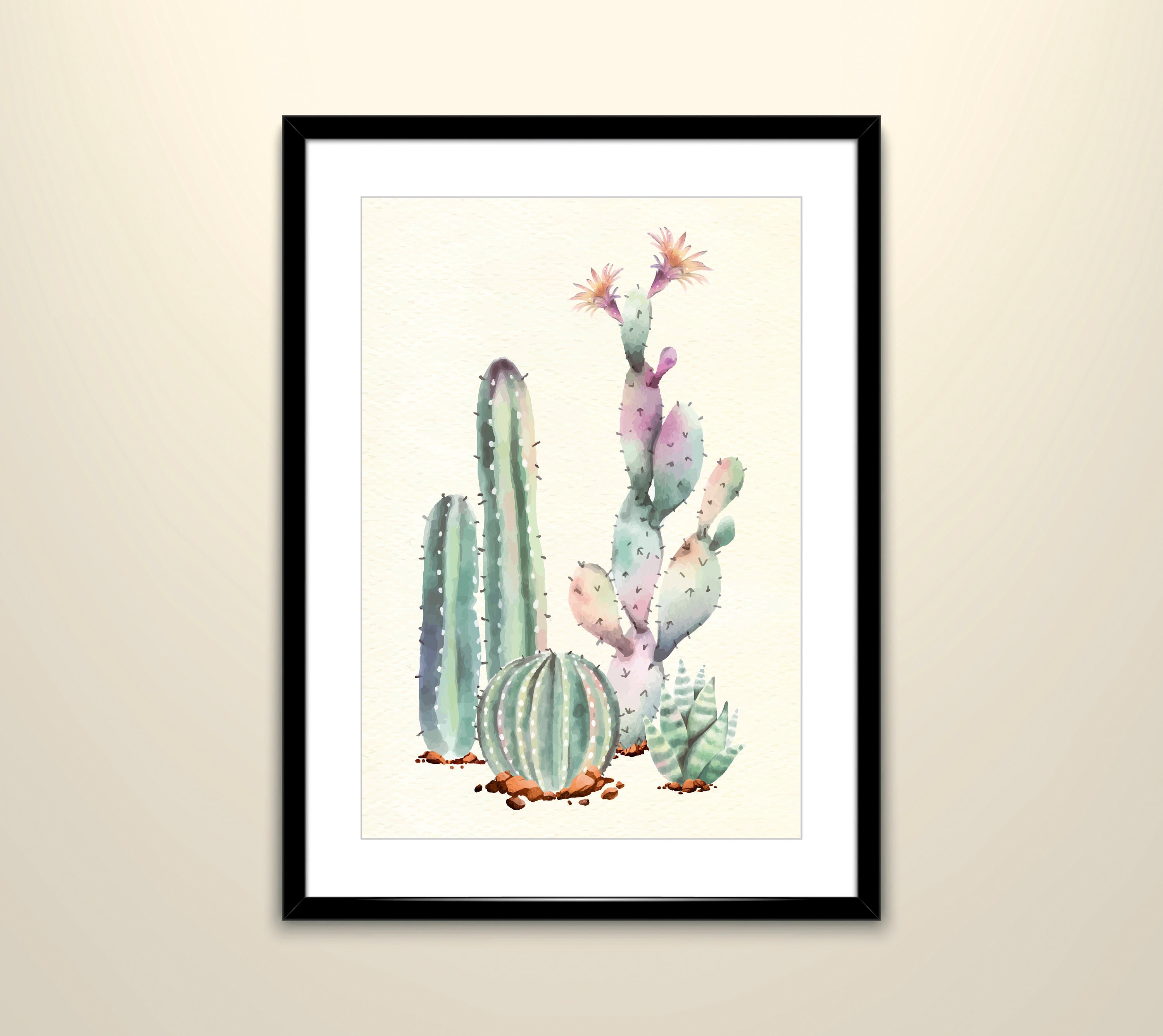 Cactus Print, Cactus Wall Art, Botanical Poster, Cactus Poster, Cactus ...