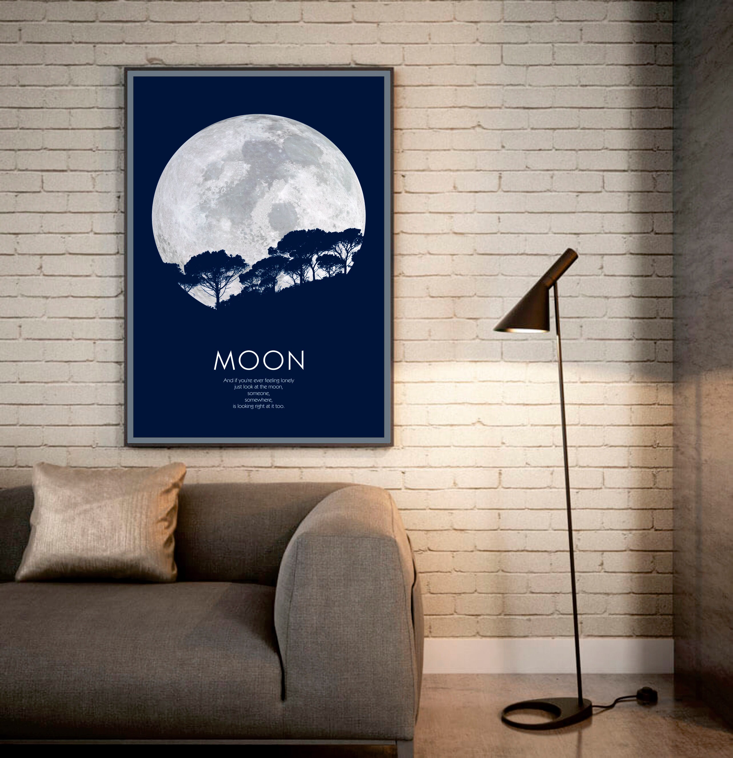 Moon Poster, Full Moon Wall Art, Moon Print, Nature Poster, Big Moon ...