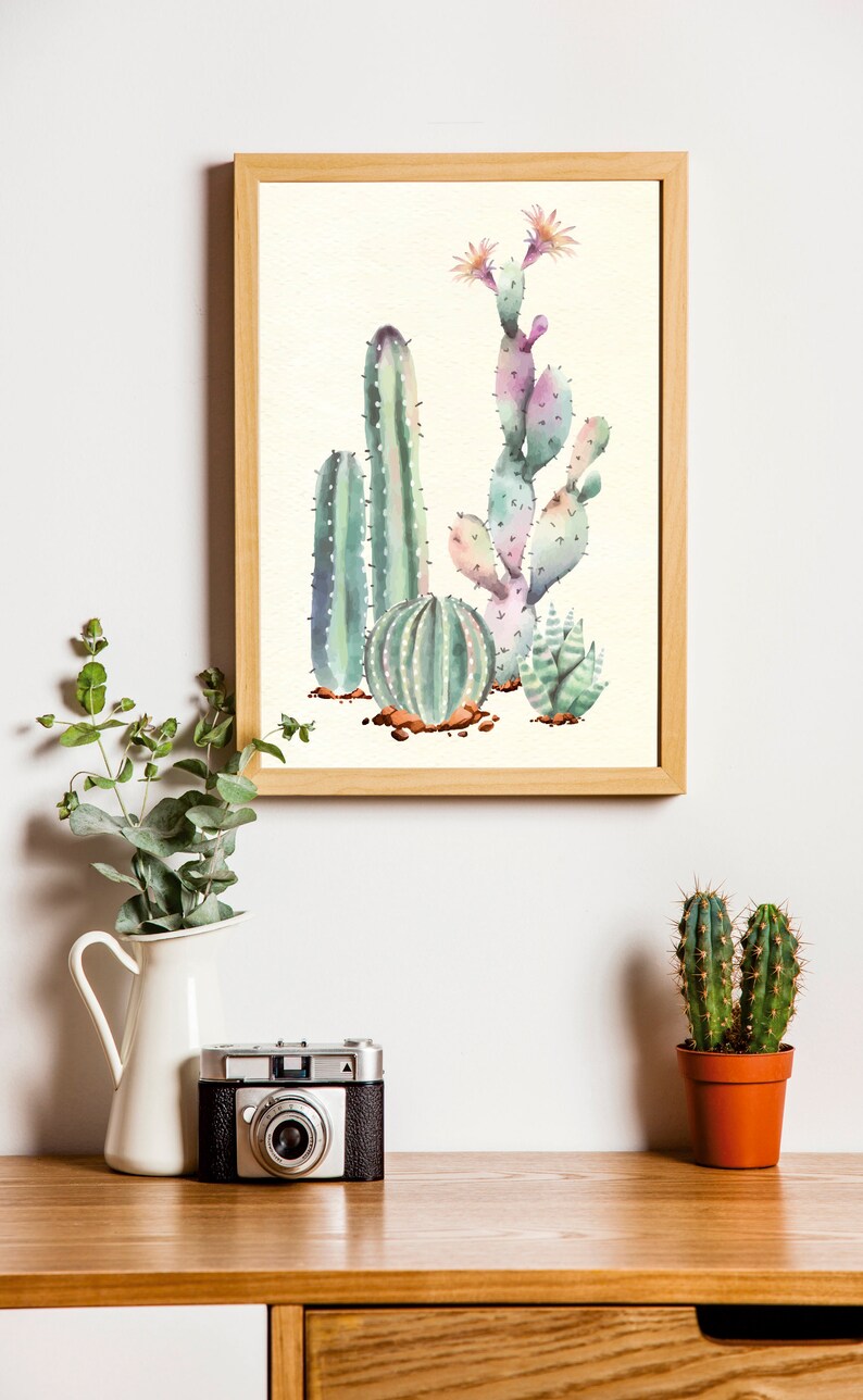 Cactus Print, Cactus Wall Art, Botanical Poster, Cactus Poster, Cactus ...