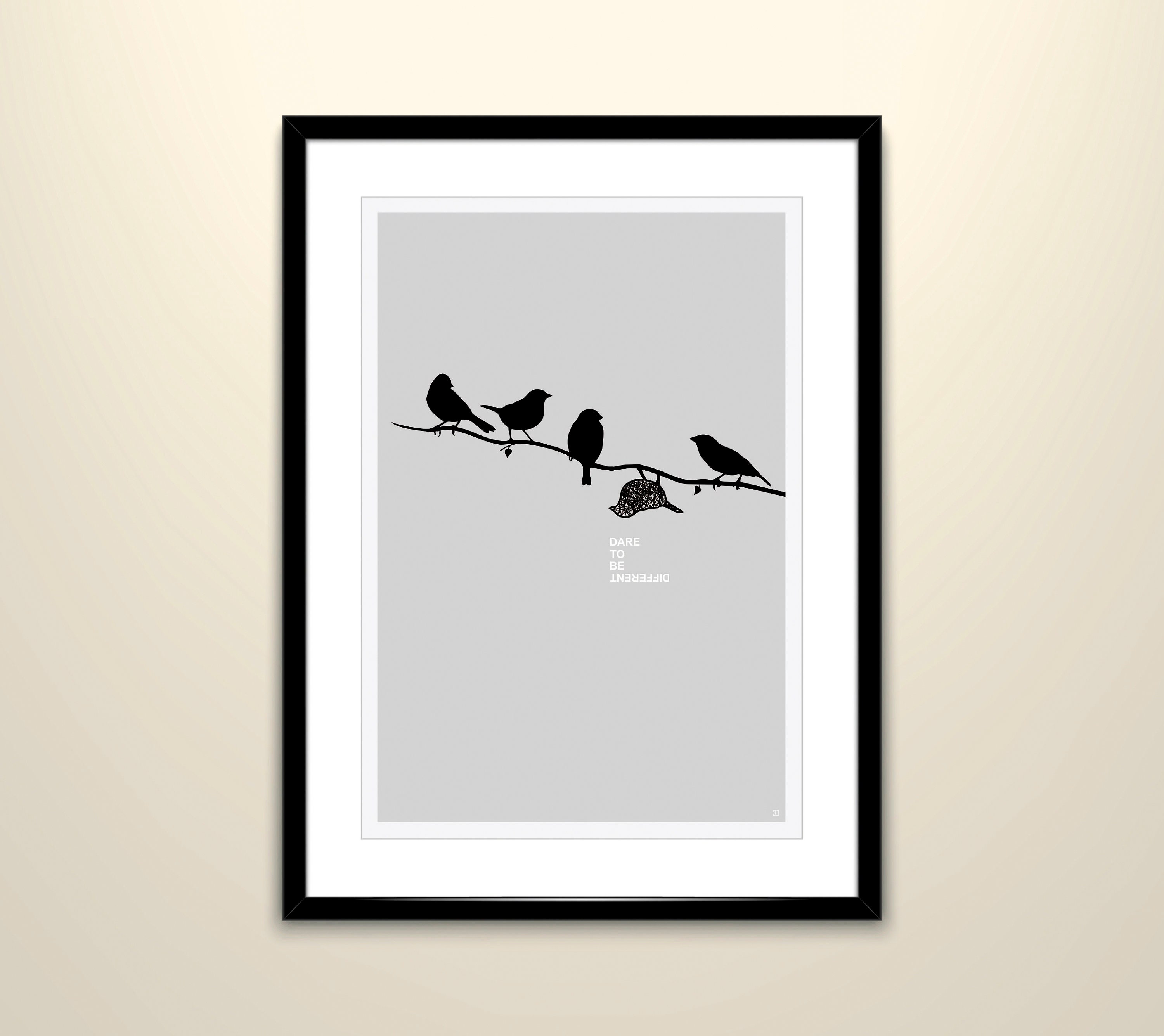 Dare to Be Different Poster, Motivational Minimalist Poster, Bird Wall ...