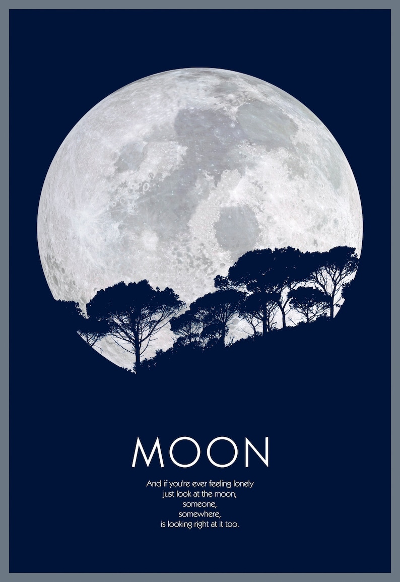 Moon Poster Full Moon Wall Art Moon Print Nature Poster - Etsy