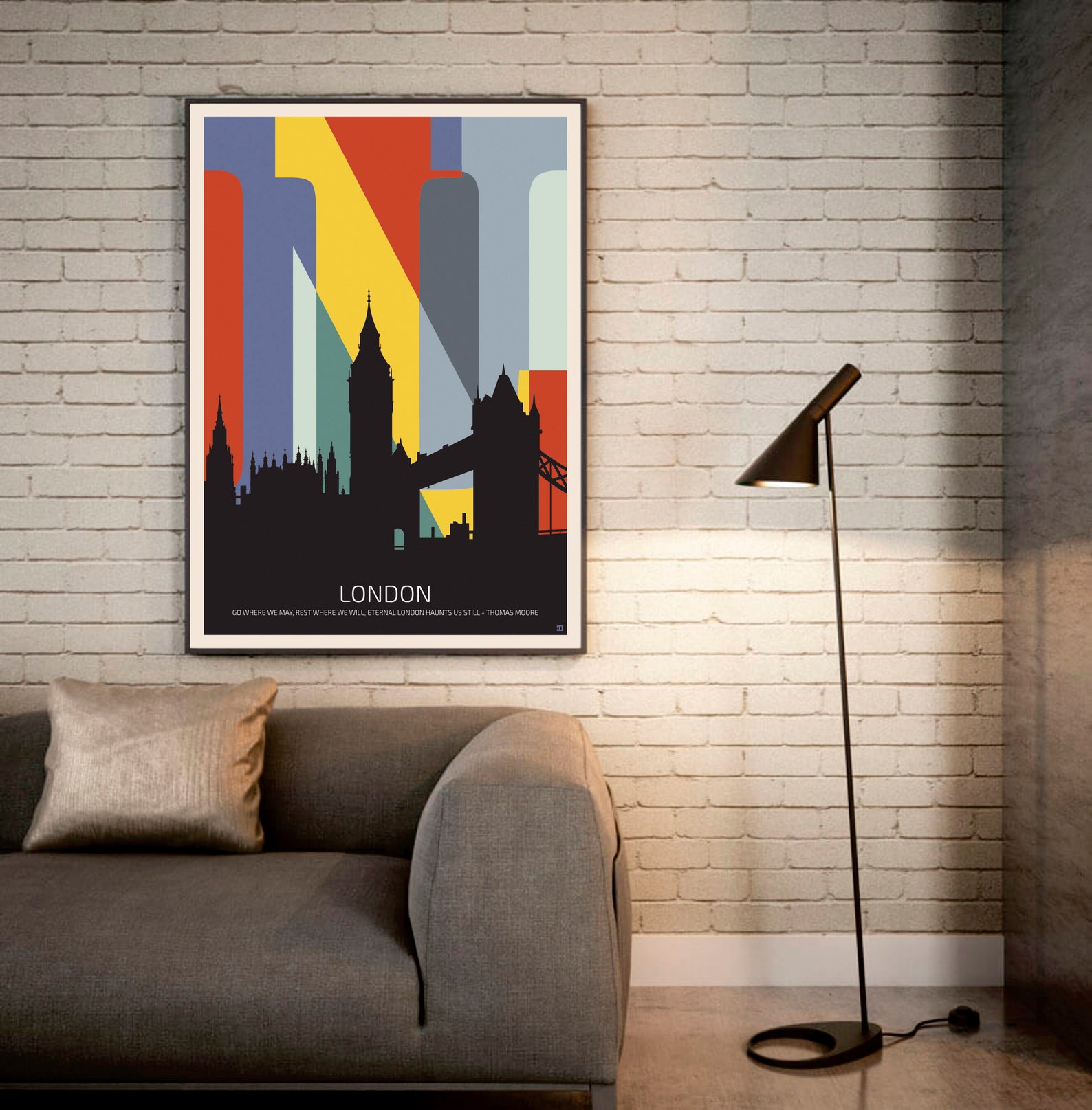 London Poster, Colorful Typography Wall Art, London Travel Poster, High ...