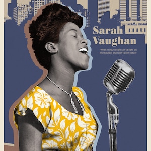 Sarah Vaughan Poster, Jazz Singer Poster, Jazz Poster, Original Music ...