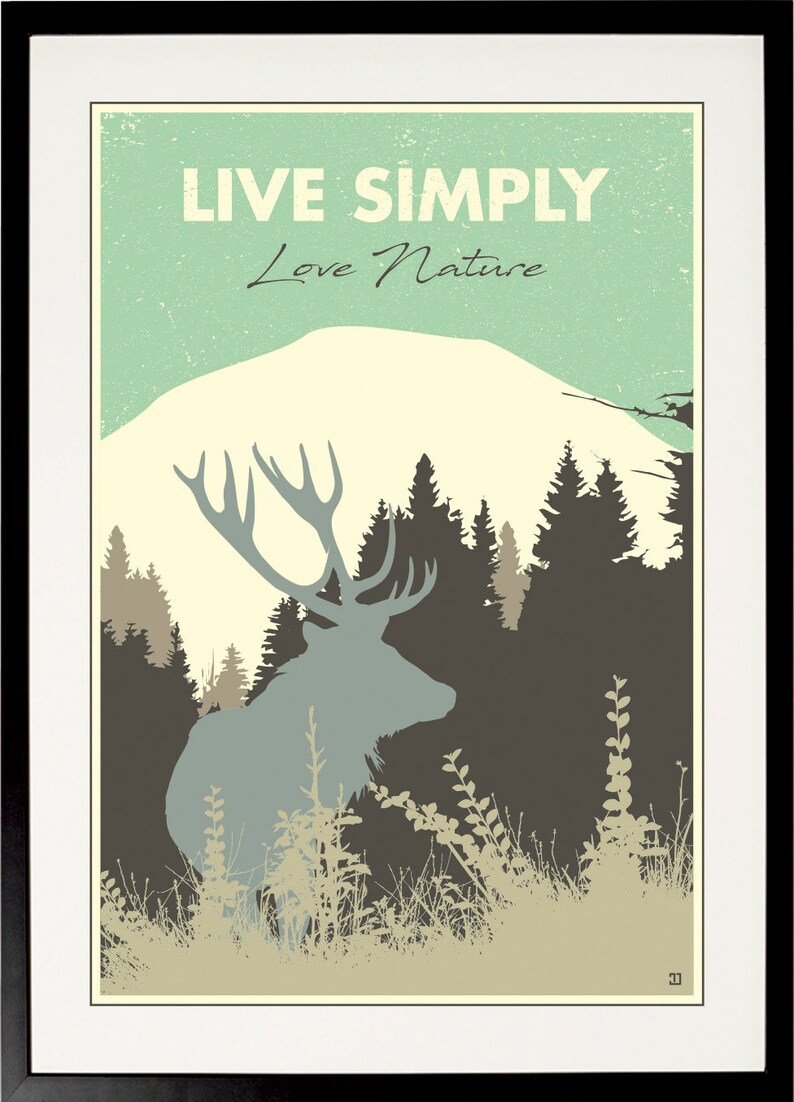 Live Simply Poster, Love Nature Poster, Mountain Poster, Nature Poster ...
