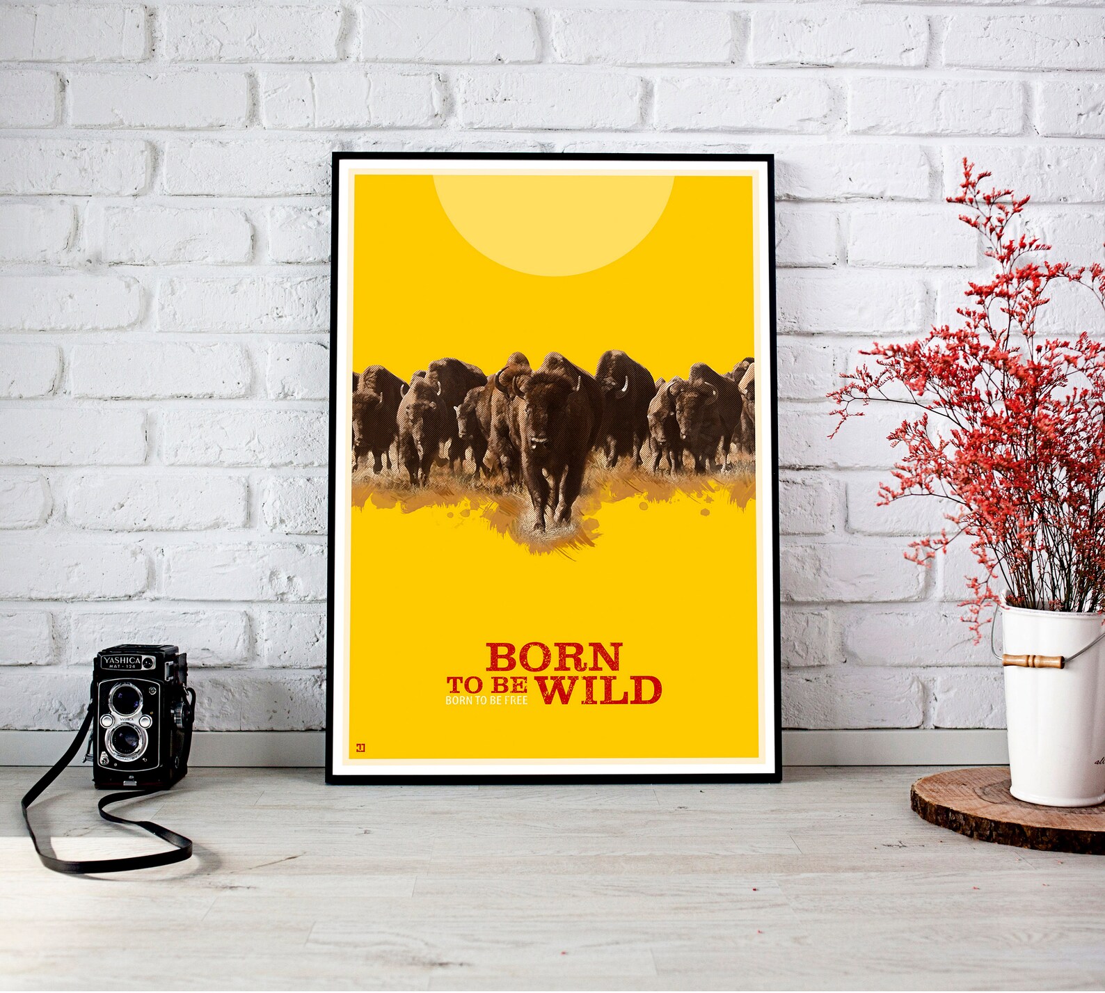 Buffalo Poster, Bison Herd Print, Nature Poster, Animal Print, Buffalo ...