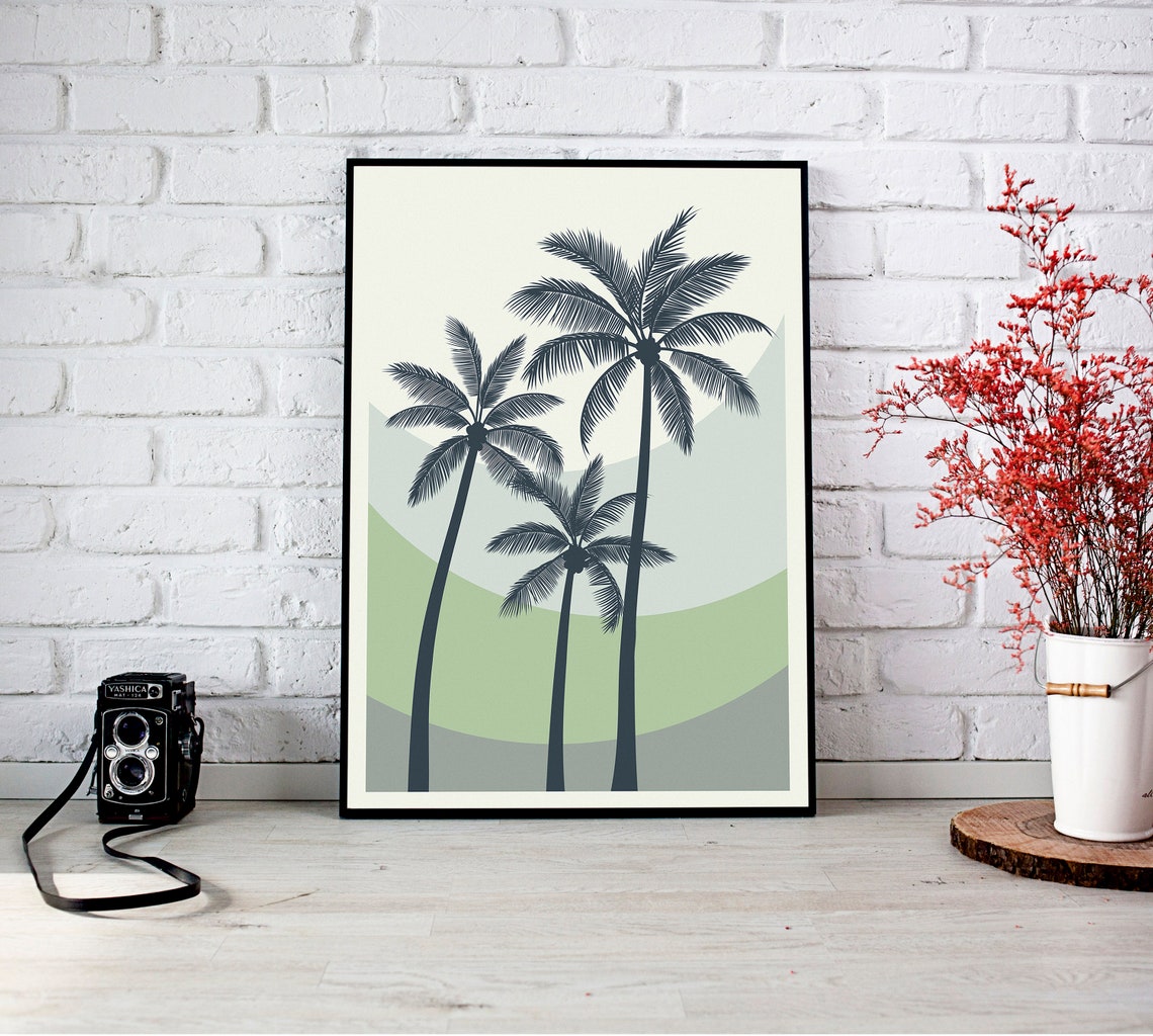 Palm Trees Poster, Tropical Palm Tree Print, Palm Trees Wall Art ...