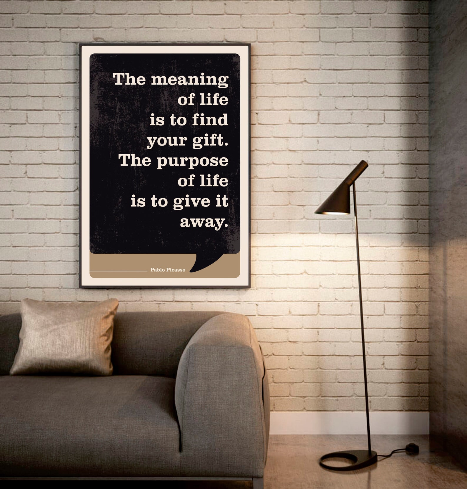 Picasso Quote, Inspirational Quote, Typography Poster, Picasso Life ...