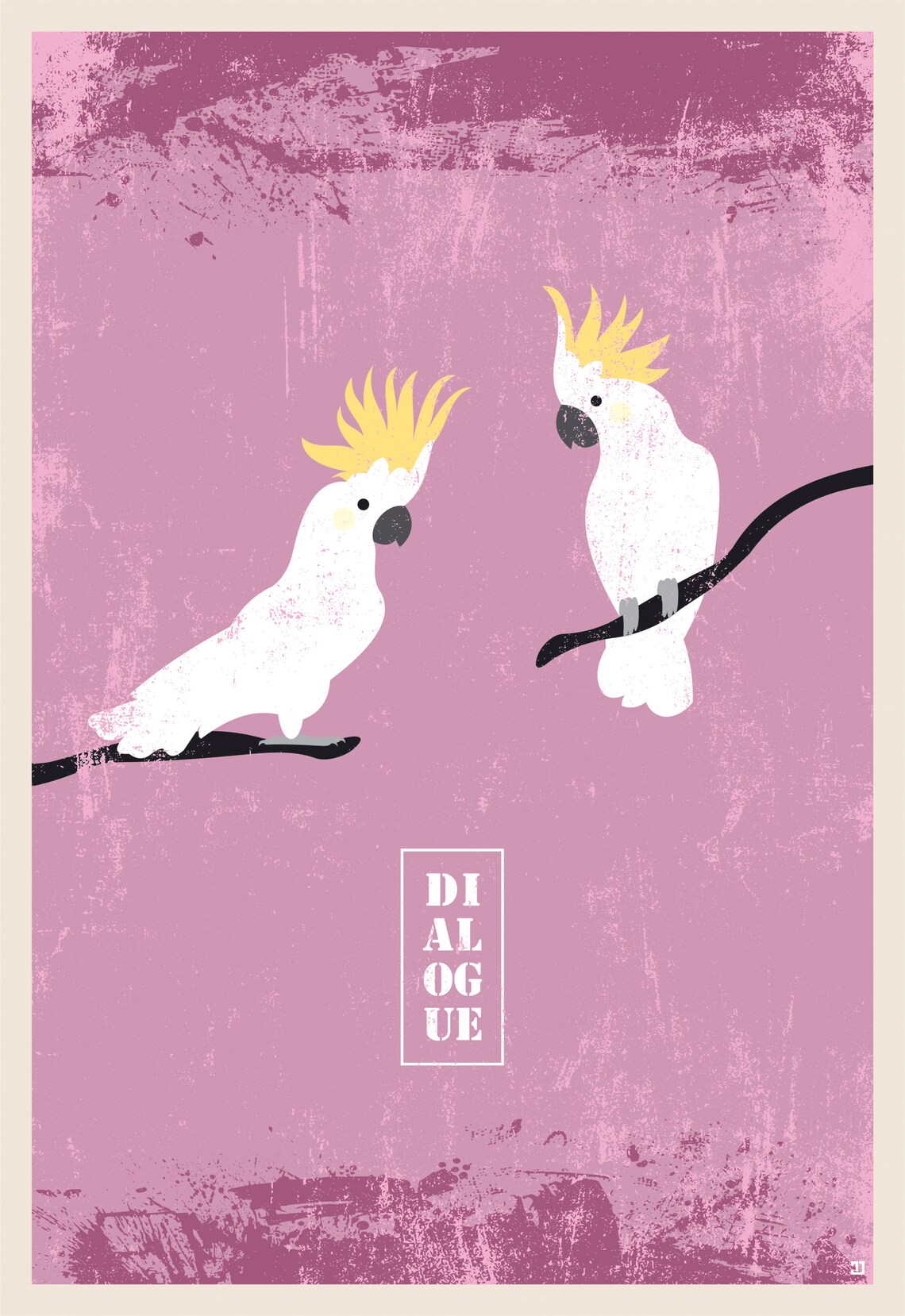 Dialogue Poster, Cockatoo Parrot Wall Art, Parrot Poster, High Quality ...
