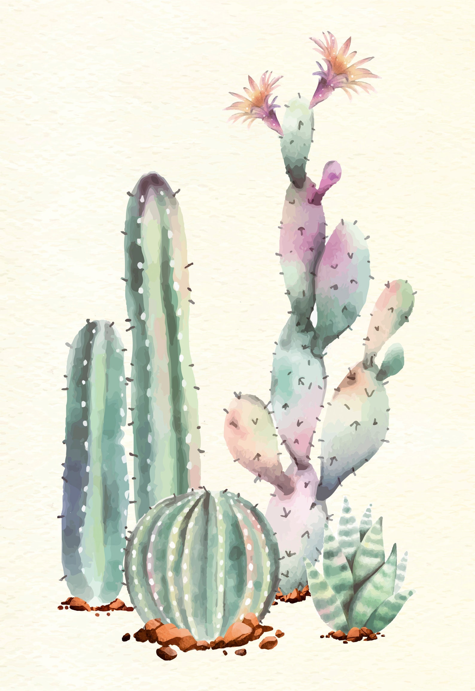 Cactus Print, Cactus Wall Art, Botanical Poster, Cactus Poster, Cactus ...