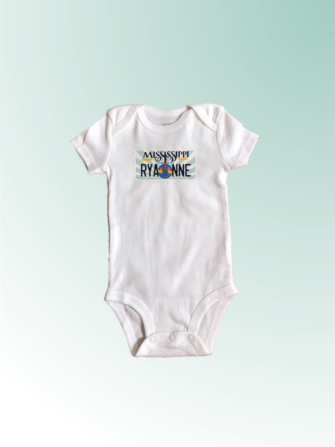 Mississippi License Plate Art Baby Bodysuit - Etsy