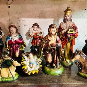 1950’s Paper Mache Nativity Set - Etsy