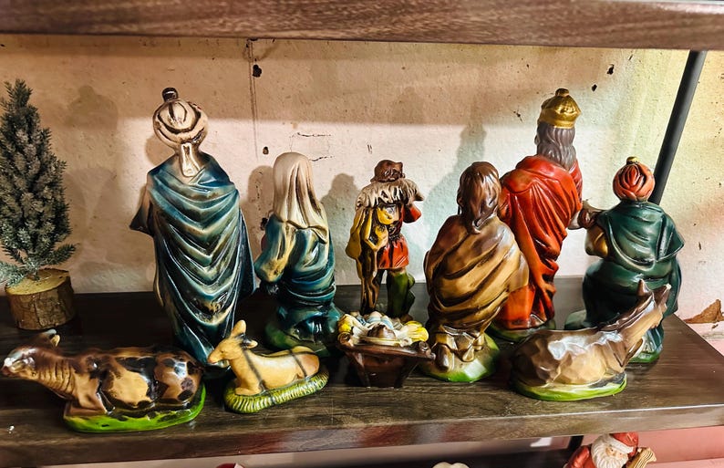 1950’s Paper Mache Nativity Set - Etsy