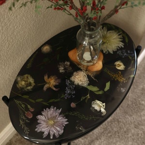 Epoxy Resin Table With Flowers - Etsy