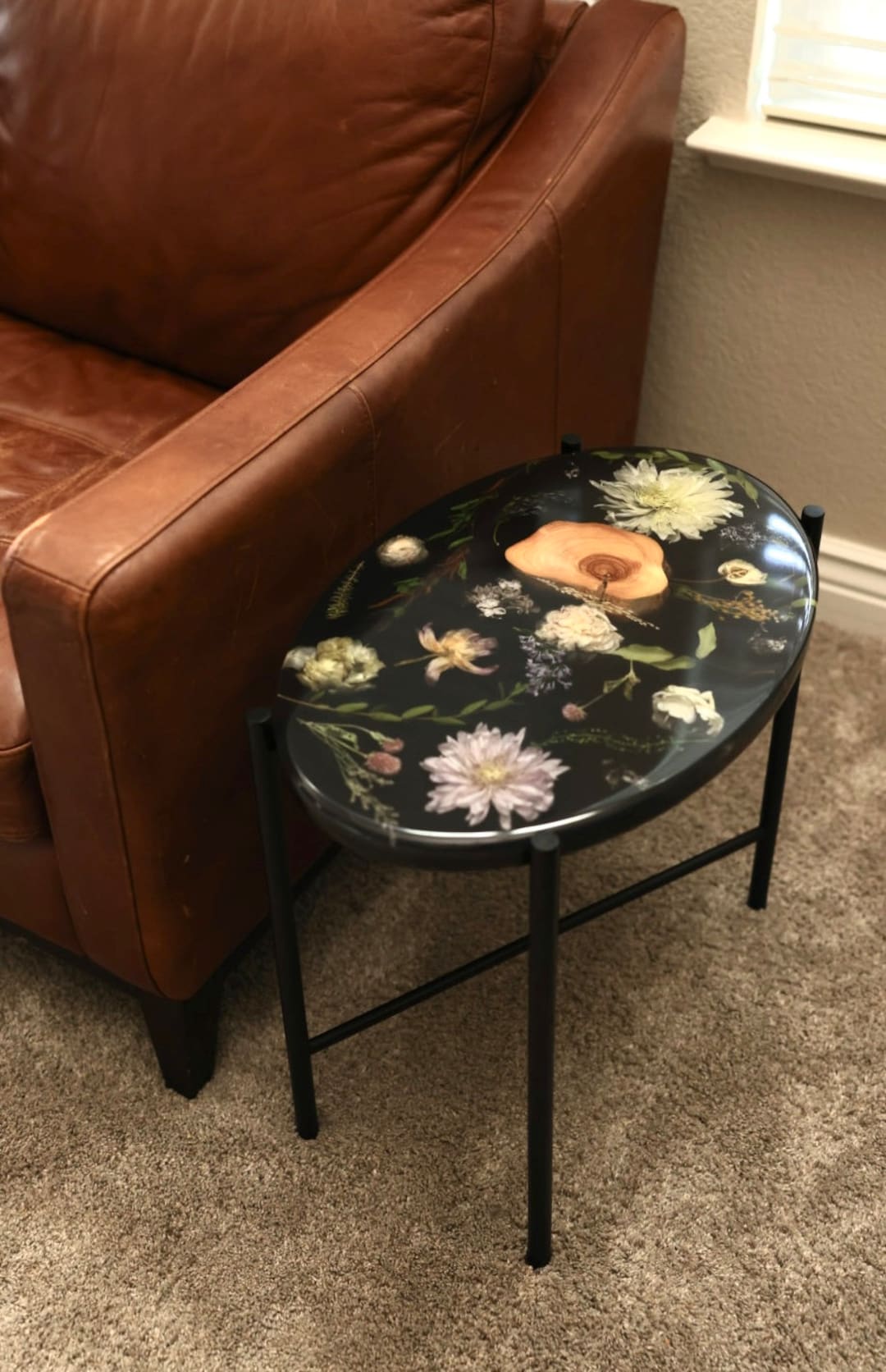 Epoxy Resin Table With Flowers - Etsy