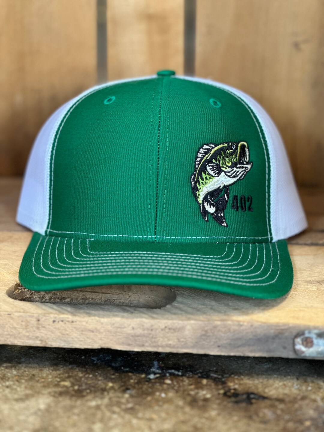Bass Fishing Area Code Embroidered Trucker Hat - Largemouth Bass ...