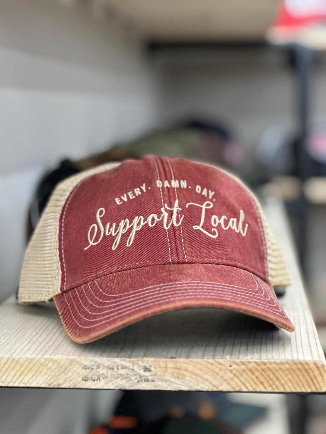 Support Local Embroidered Trucker Hat: Women's Low-profile Cap - Etsy