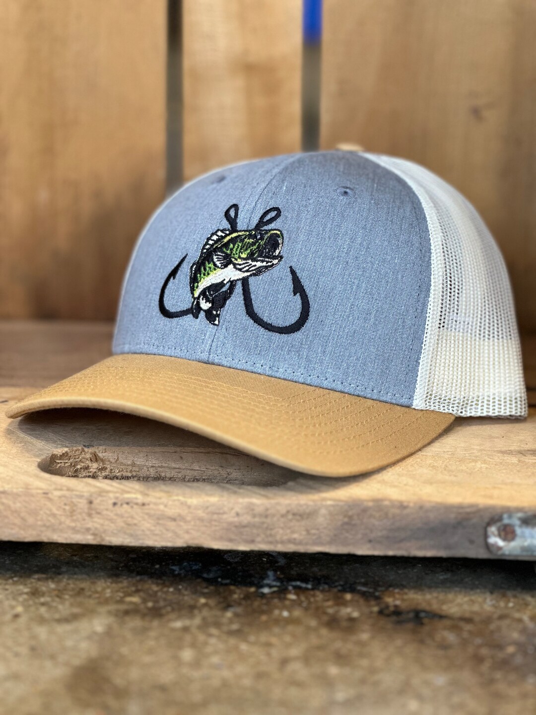 Embroidered Bass Fishing Trucker Hat - Fisherman Gift - Etsy