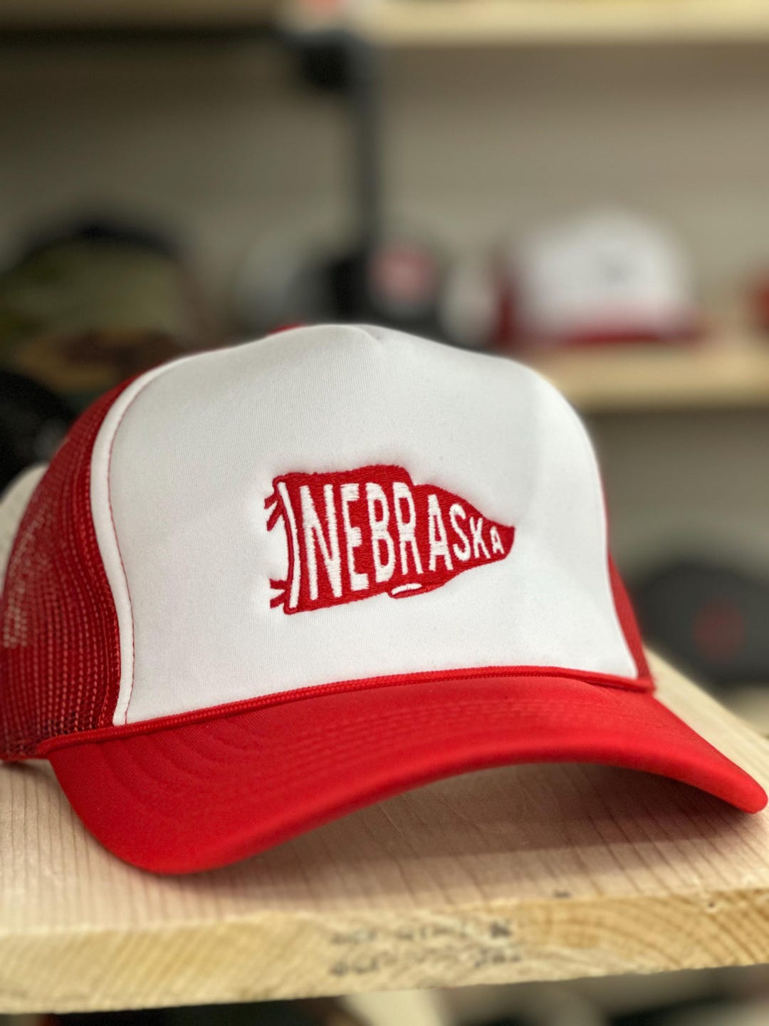 Nebraska Pennant Foam Trucker Hat | Embroidered State Pride - Etsy
