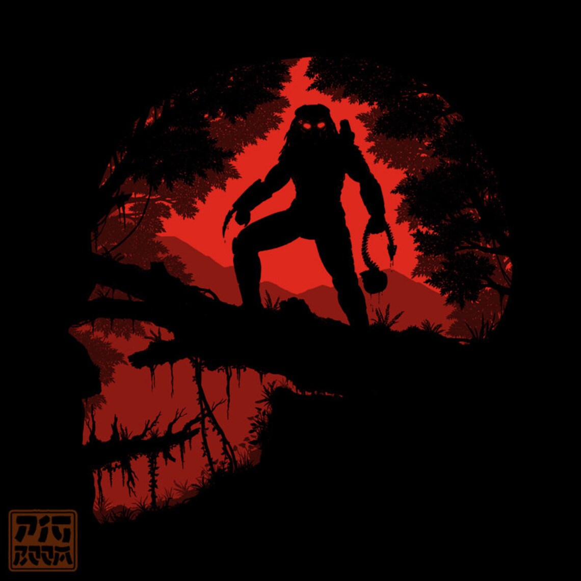 Jungle Hunter Predator Skull Silhouette Yautja 80's - Etsy Canada