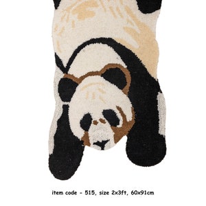 Panda Wool Rug for Kids Handmade in Soft Wool Size- 2x3ft. #515 - Etsy