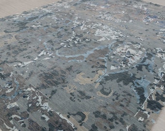 10x14 Modern Handmade Abstract Wool Area Rug 8013 300x450 | Etsy