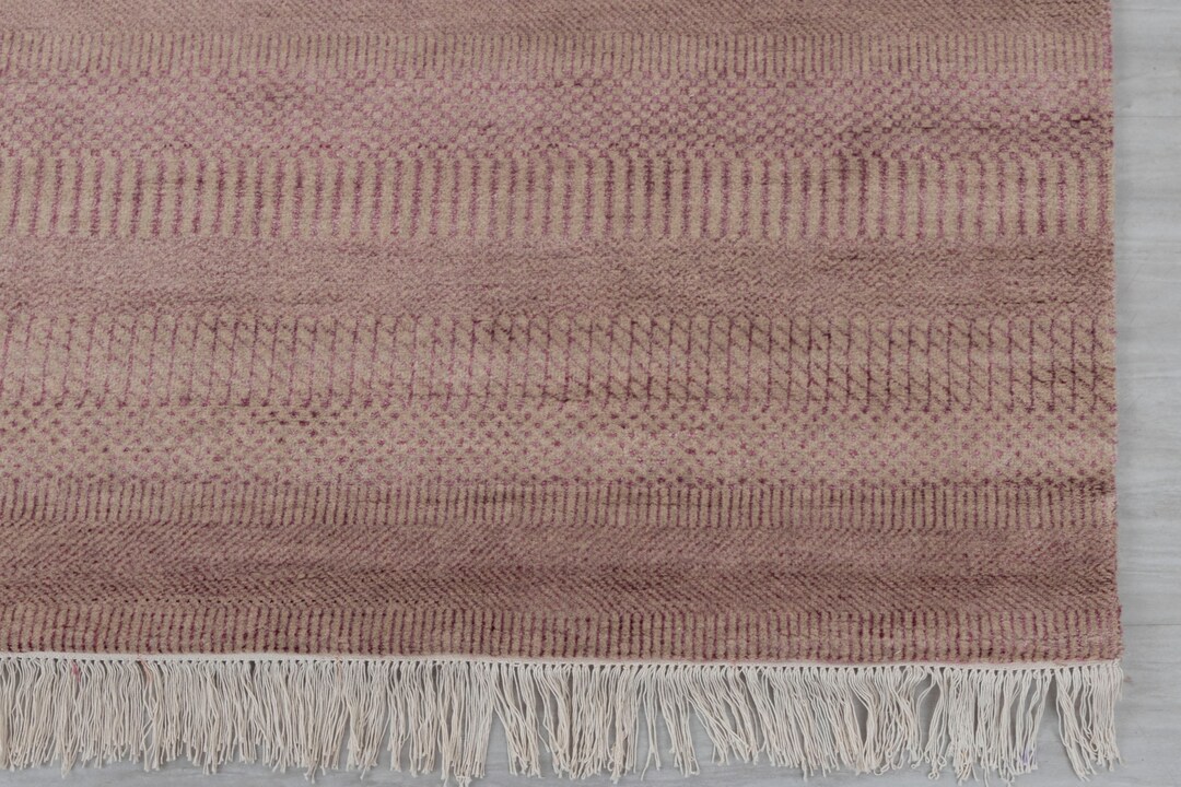 5x7 Beige Pink Savannah Rug Contemporary Style Handmade Wool Silk Soft ...