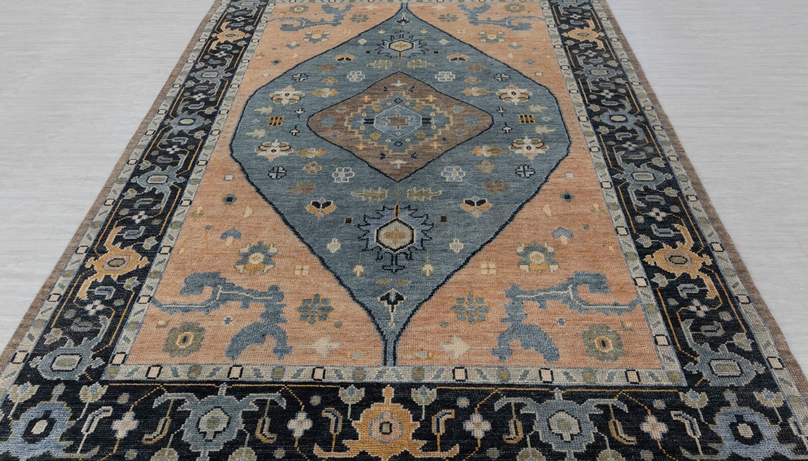 Peach Modern Home Decor Living Rug Soft Shiny Handknotted Wool - Etsy