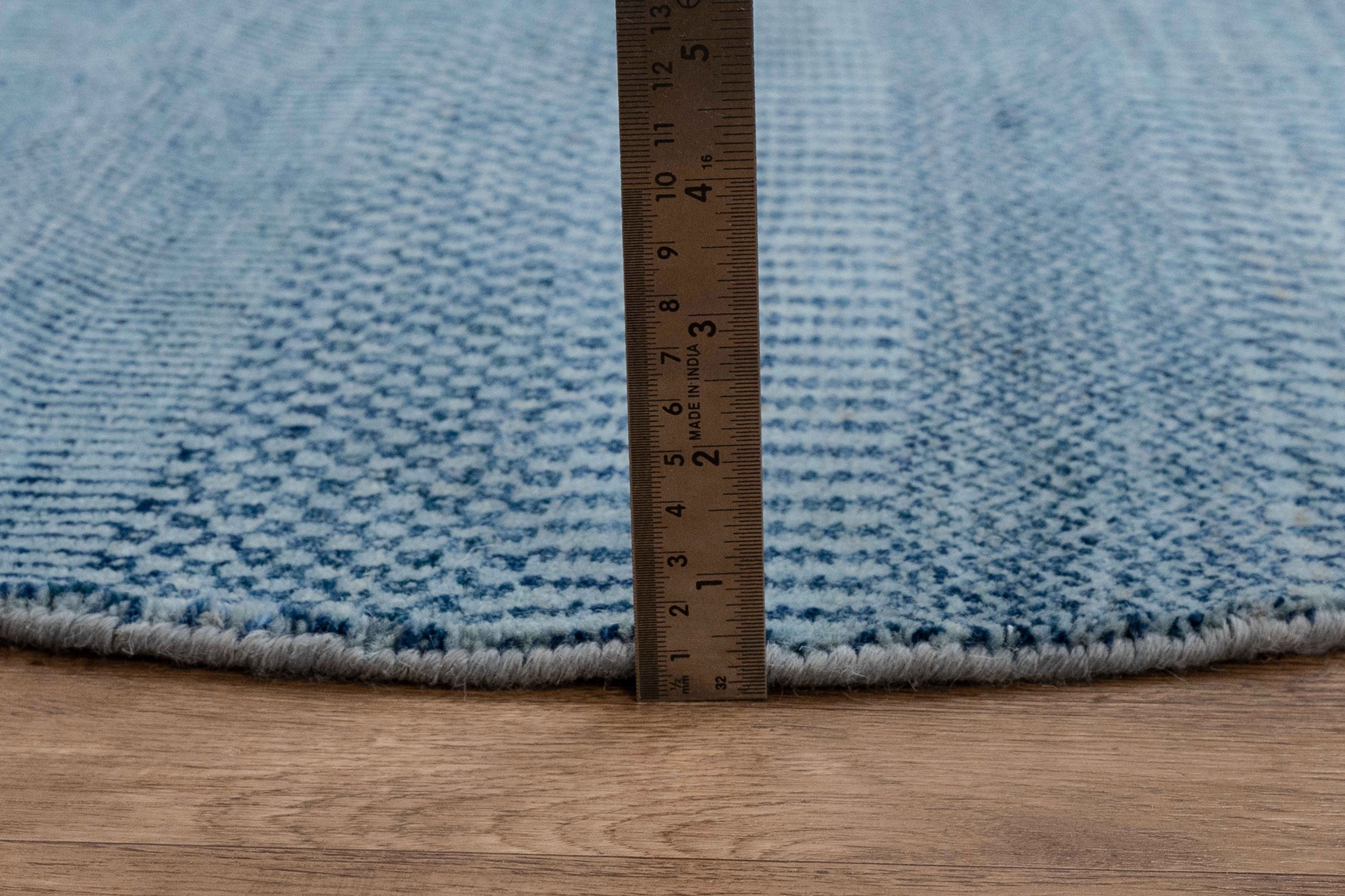 3x3 Savannah Round Blue Area Wool Rug 3 Foot Round Handmade | Etsy